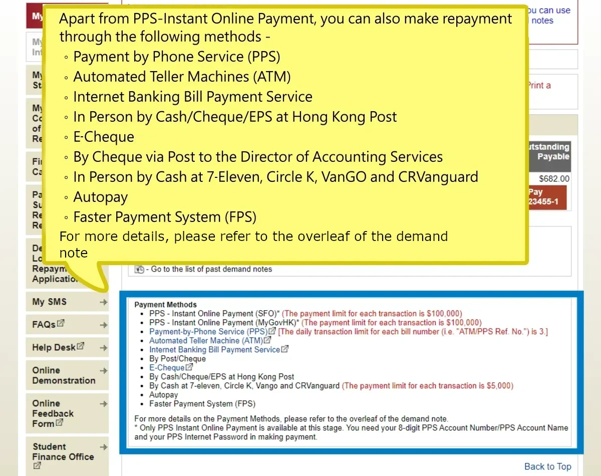 Online Demonstration of SFO E-link - My Bills
